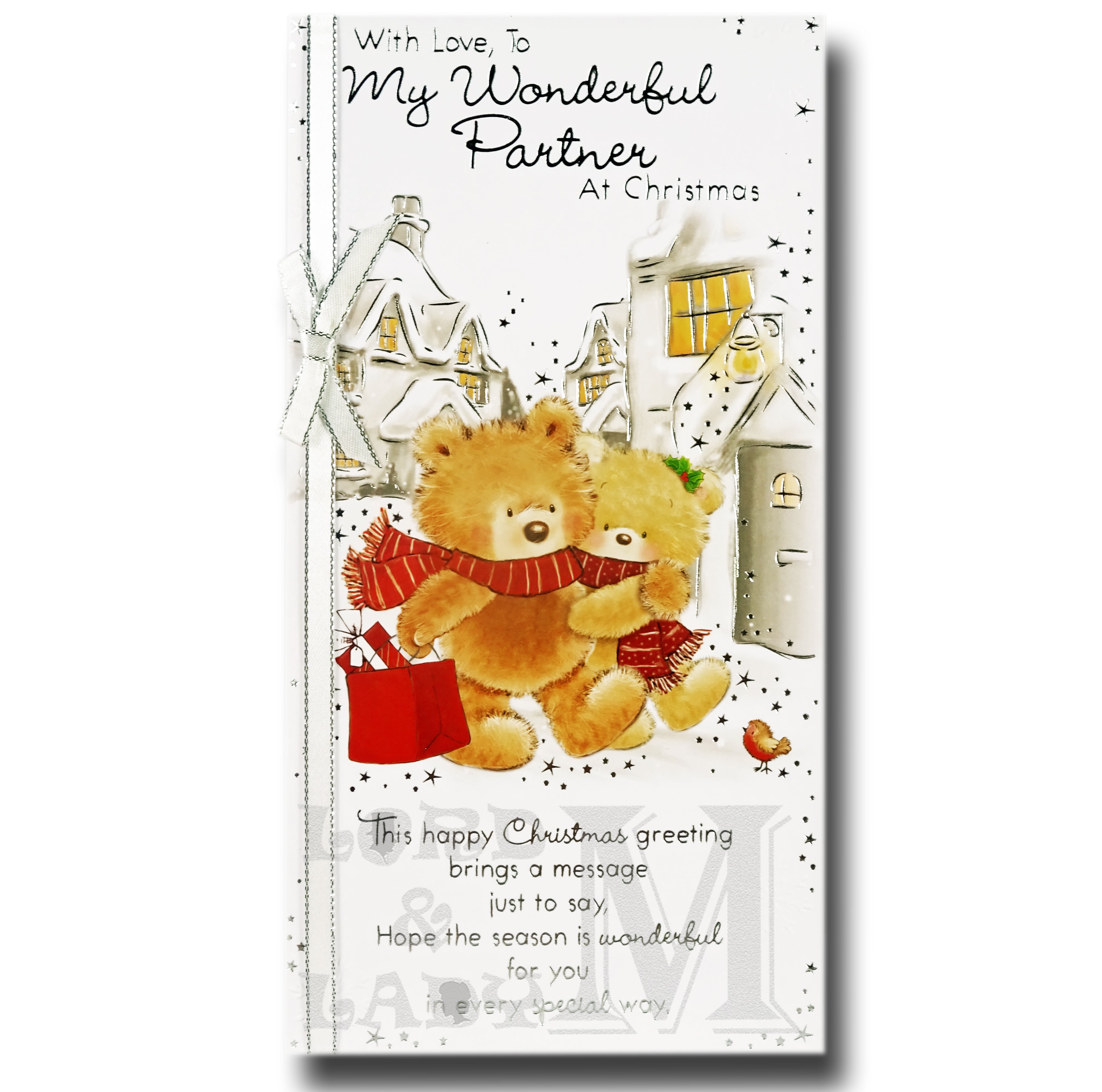 Wonderful Partner Christmas Cards - With Love - Festive Xmas Greetings ...