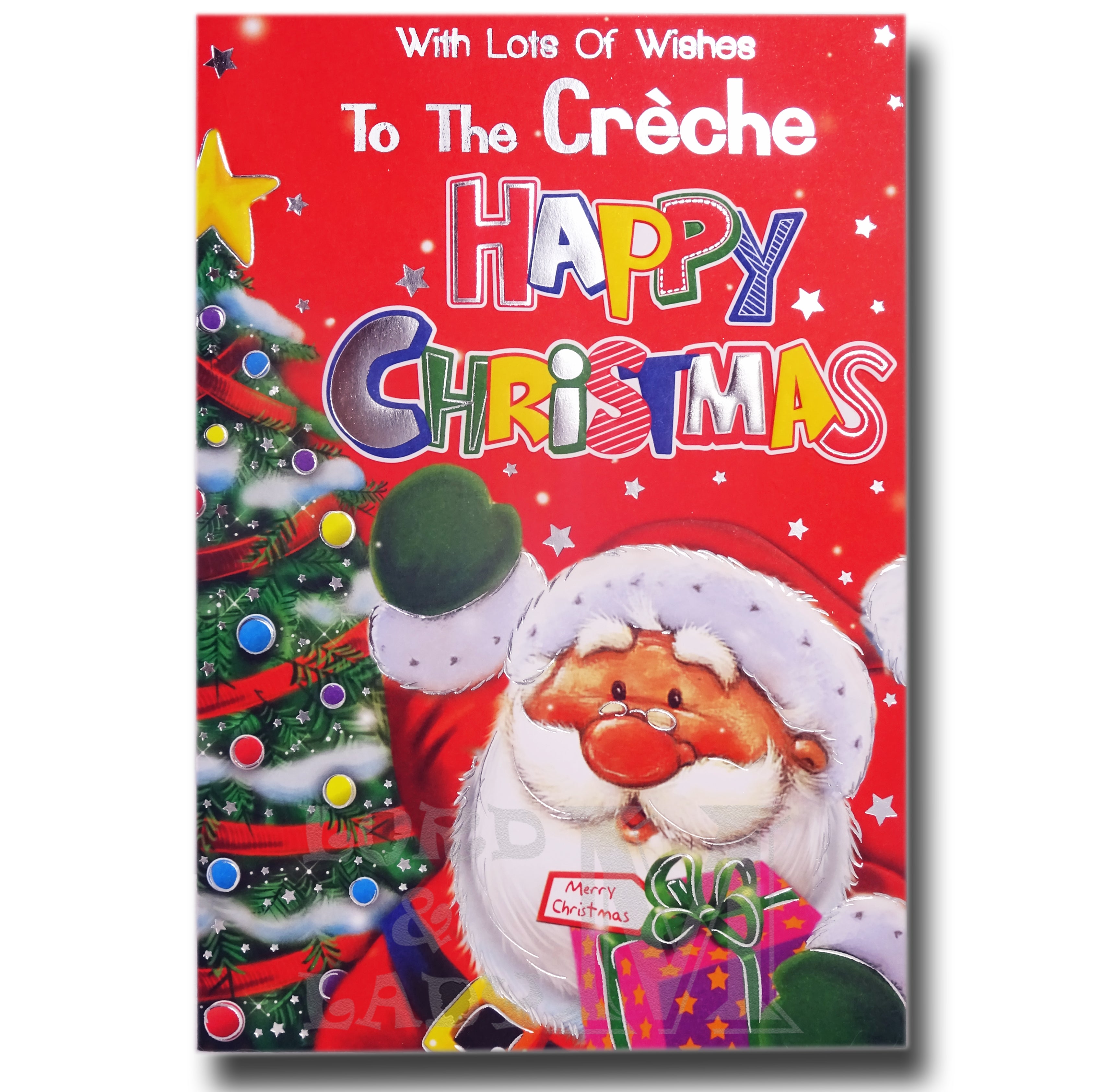Creche Christmas Greeting Card - Happy Christmas - Santa & Tree – Lord ...